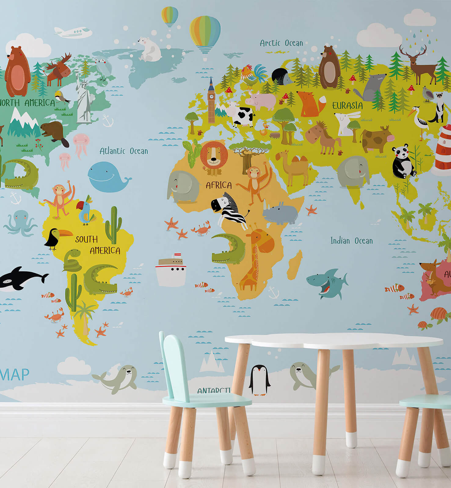 Map of the World Wallpaper – Walltrendz